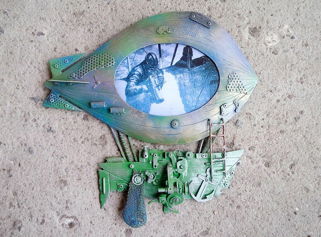 Steampunk Photo Frame, Steampunk Dirigible Frame, Hot Air Balloon ...