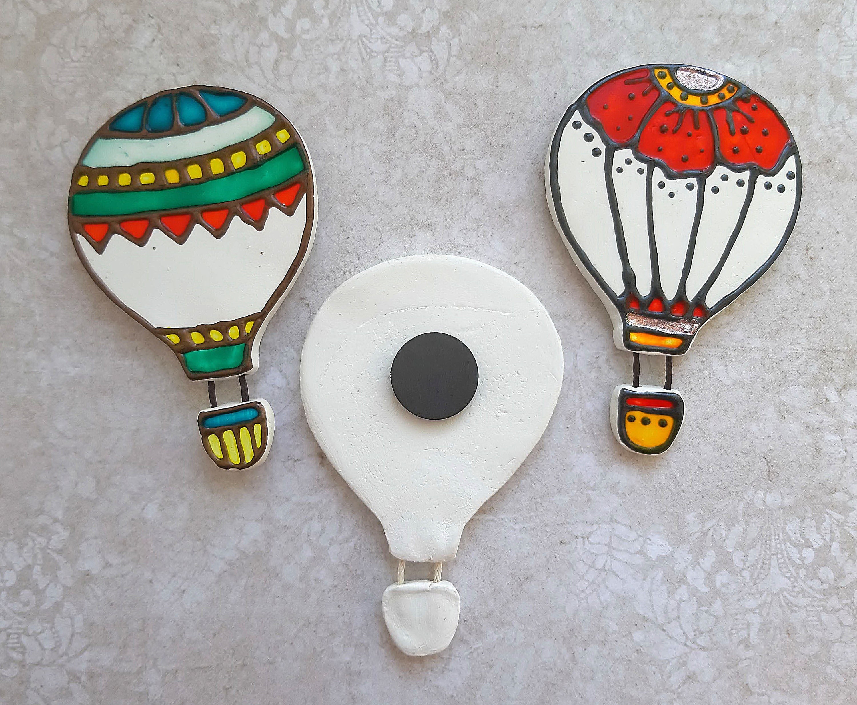 Set 3 Hot Air Balloon Refrigerator Magnet, Fridge Magnet, Hot Air ...