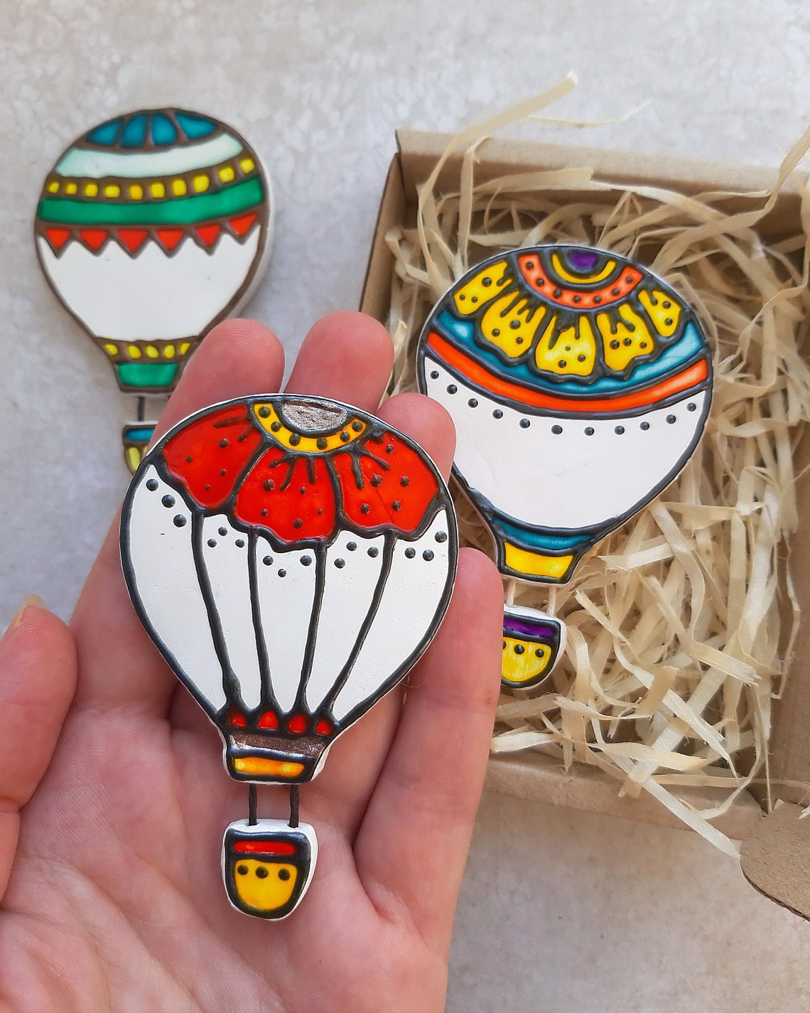 Set 3 Hot Air Balloon Refrigerator Magnet, Fridge Magnet, Hot Air ...