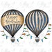 Hot Air Balloon Digital Paper, Vintage Scrapbooking Paper Set, 5 ...
