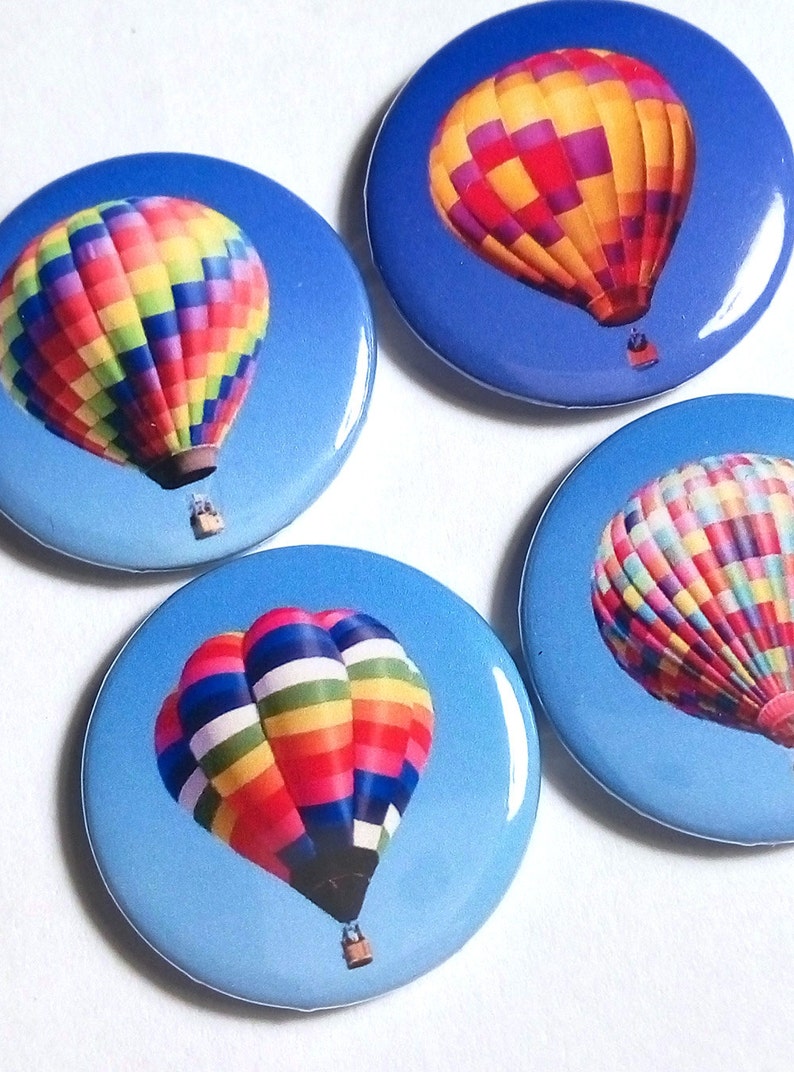 Magnets or Badges 1 Hot Air Balloons Magnet Buttons Set - Etsy