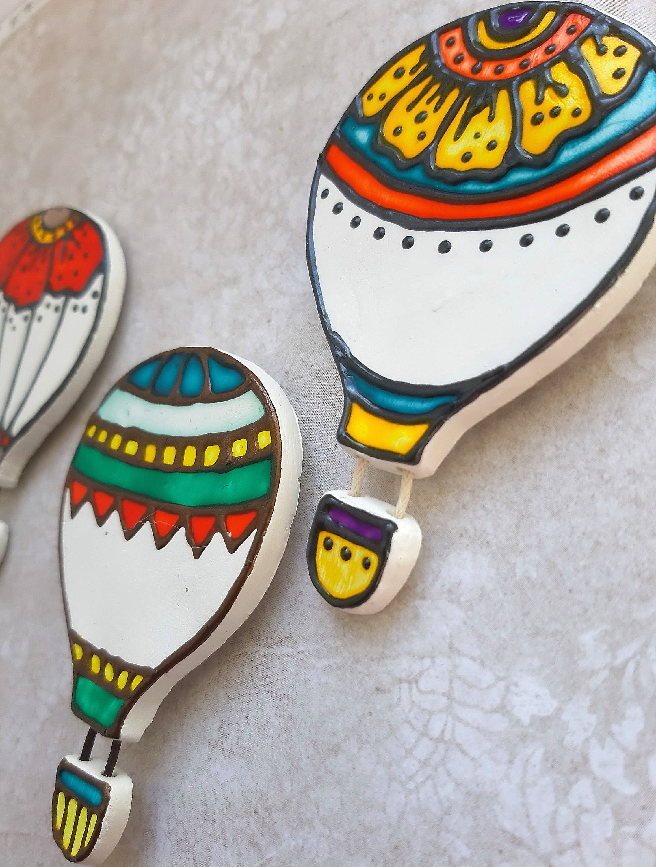 Set 3 Hot Air Balloon Refrigerator Magnet, Fridge Magnet, Hot Air ...