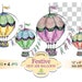 Hot Air Balloon Digital Paper, Vintage Scrapbooking Paper Set, 5 ...