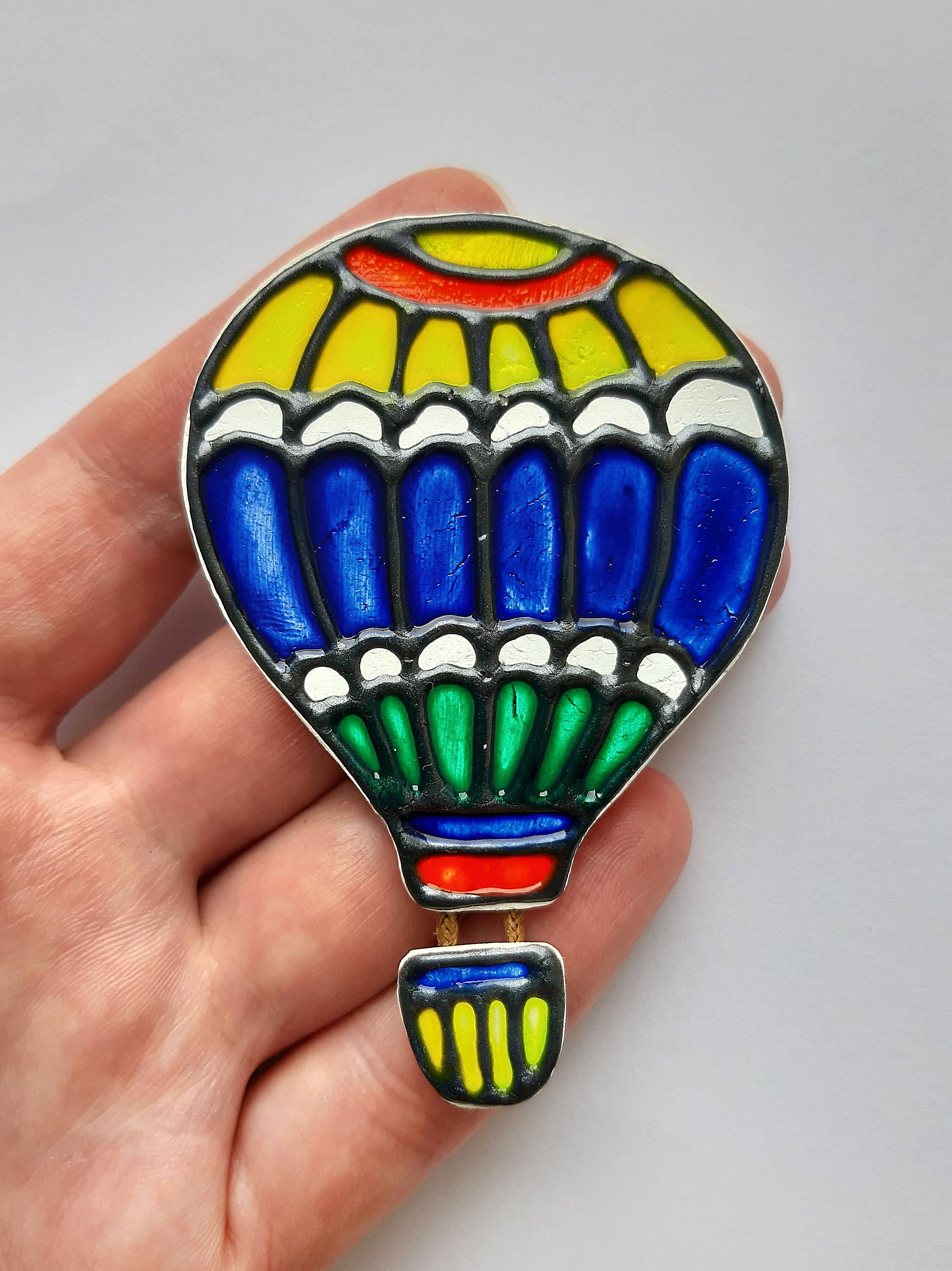Hot Air Balloon Refrigerator Magnet, Fridge Magnet, Hot Air Balloon ...