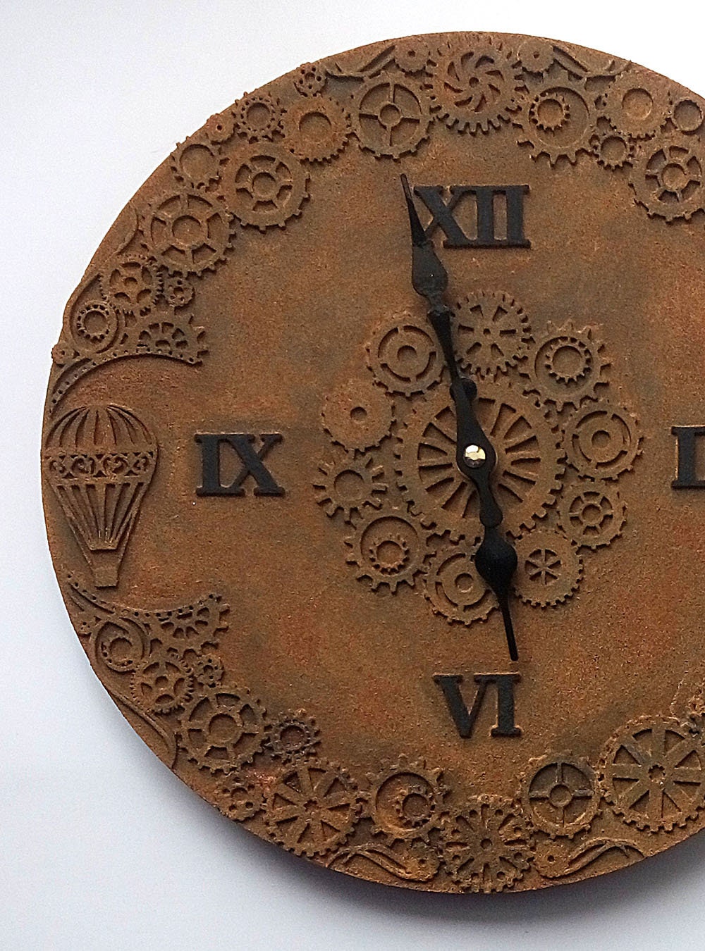 Steampunk Wall Clock, Hot Air Balloon, Vintage Decorative Wall Clock ...