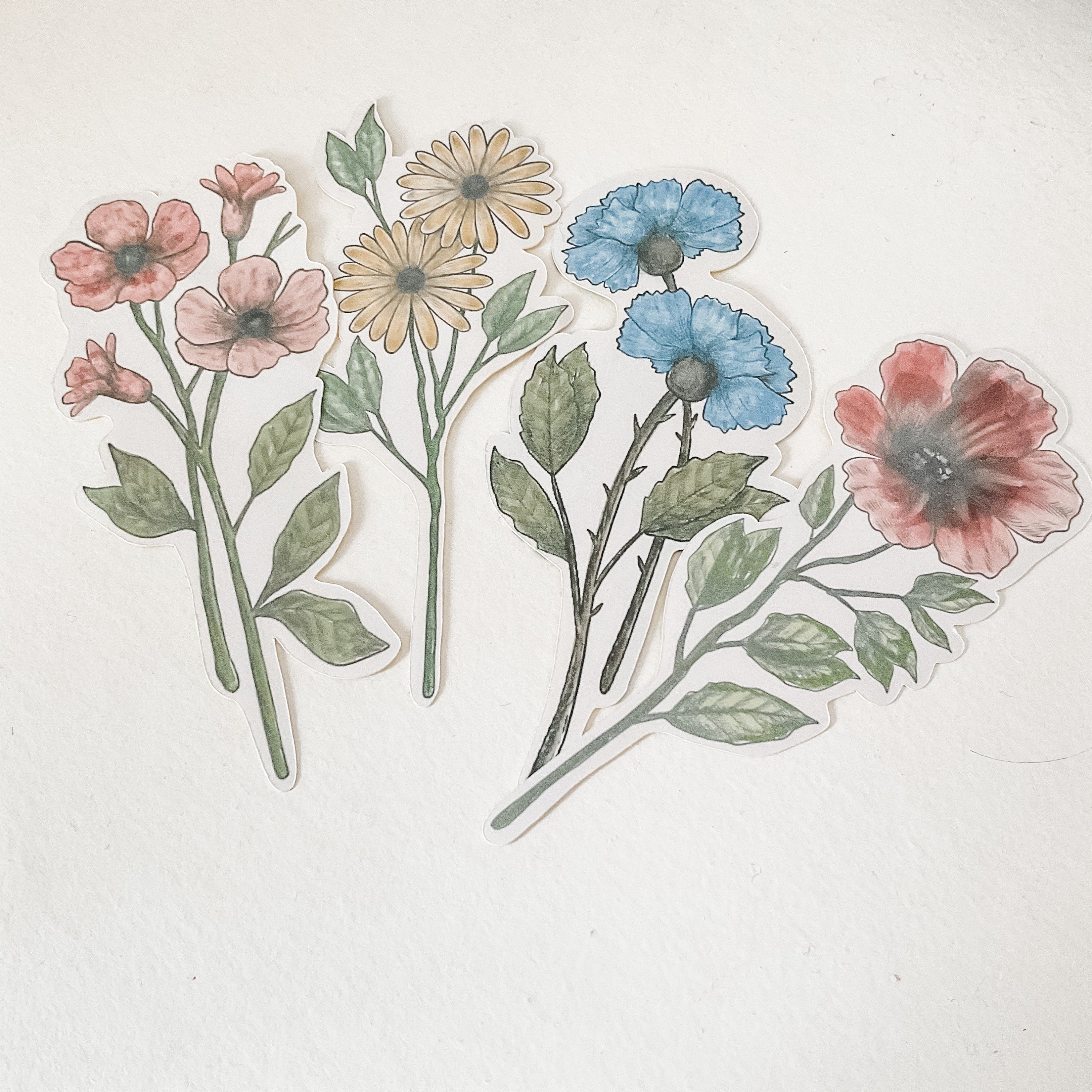 Flower Sticker Set Floral Scrapbook Stickers Flower Bullet | Etsy