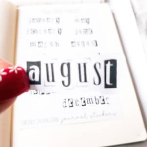 Months of the Year Planner Stickers, Torn Paper Stickers, Magazine ...