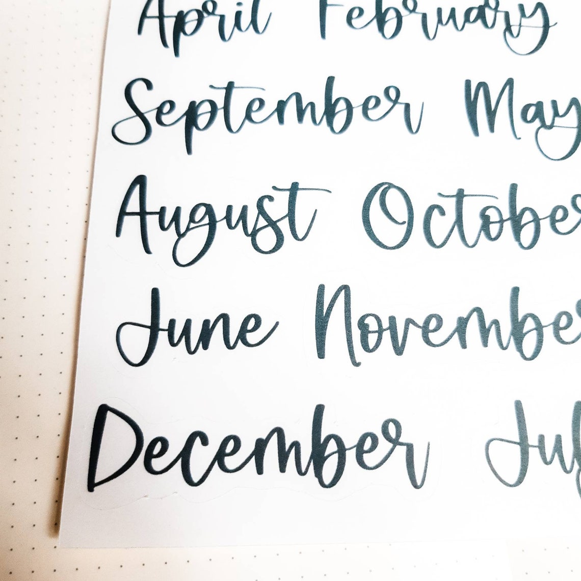 Months of the Year Planner Stickers Large Cursive Months | Etsy