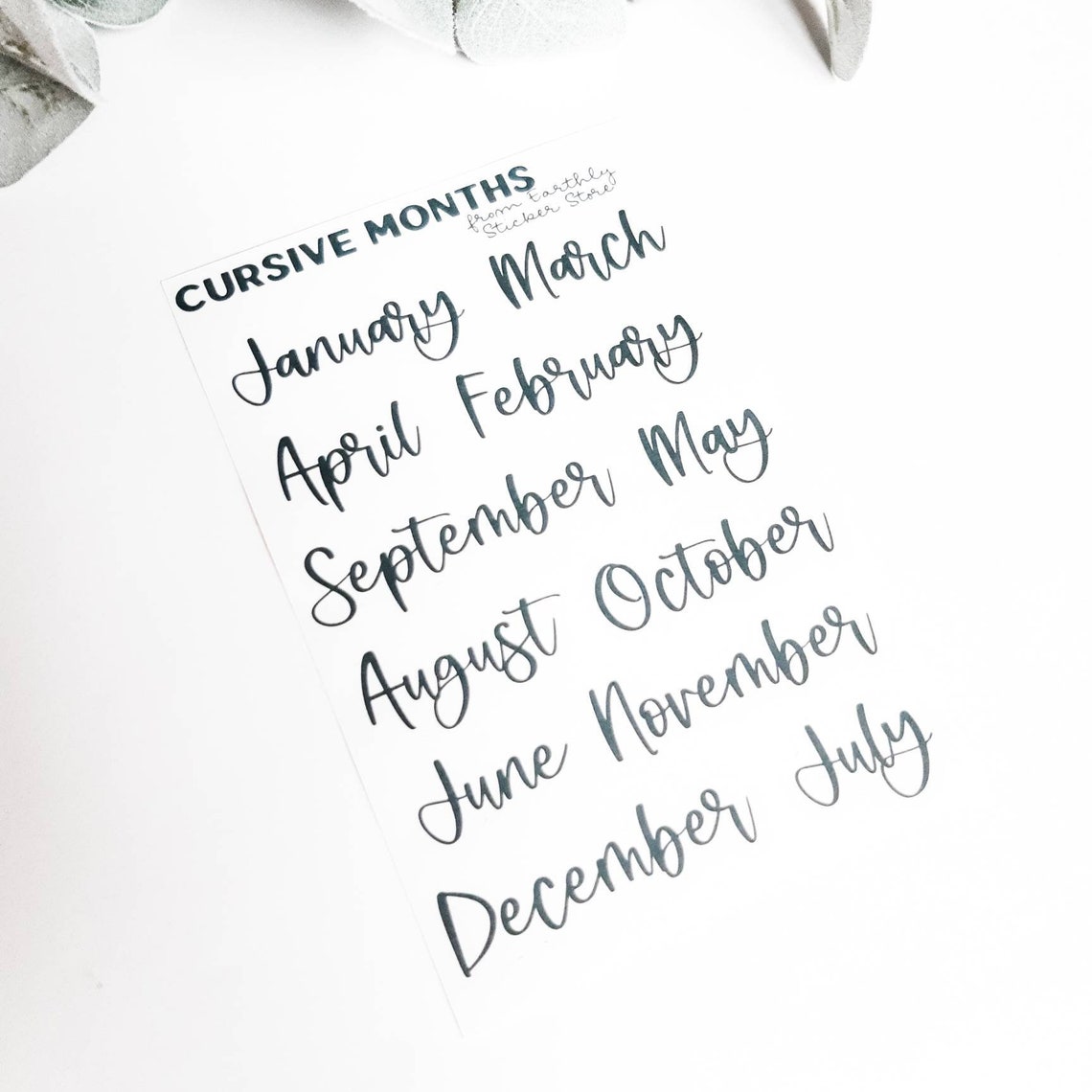 Months of the Year Planner Stickers Large Cursive Months | Etsy