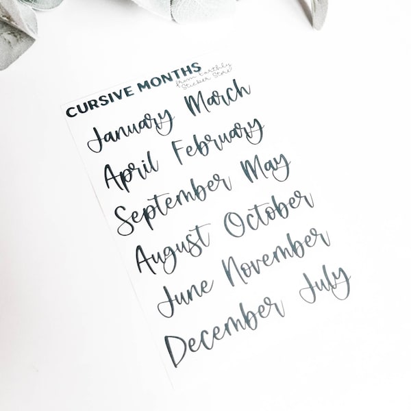 Large Months of the Year Stickers - Etsy