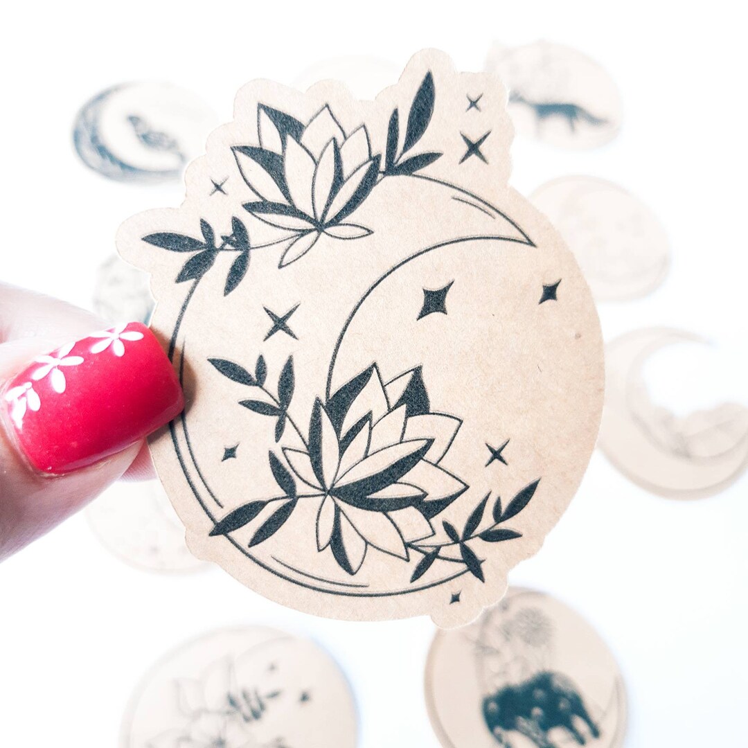 Floral Moon Stickers for Bullet Journal, Celestial Planner Stickers ...