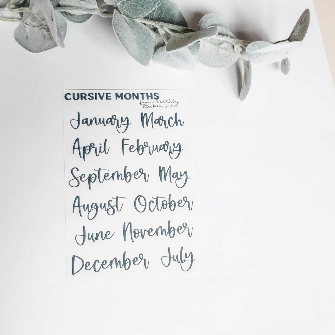 Months of the Year Planner Stickers Large Cursive Months | Etsy