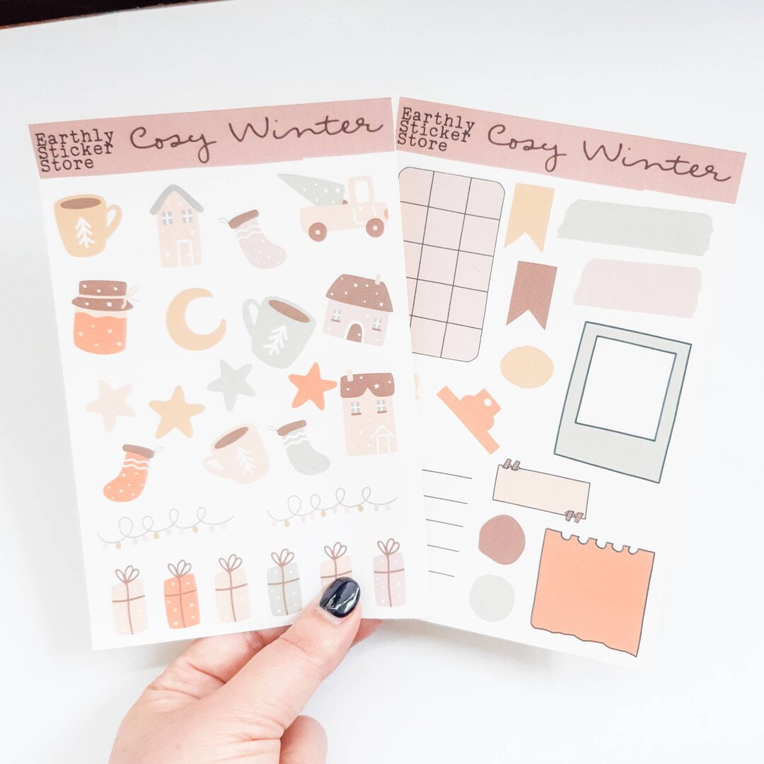 Cute Kawaii Christmas Sticker Sheet, Winter Holiday Stickers, Gift for ...