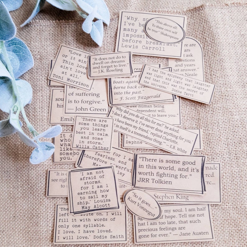 Book Quotes Stickers Kraft Style Vintage Reading Stickers for - Etsy