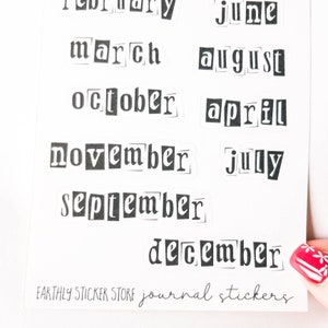 Months of the Year Planner Stickers, Torn Paper Stickers, Magazine ...
