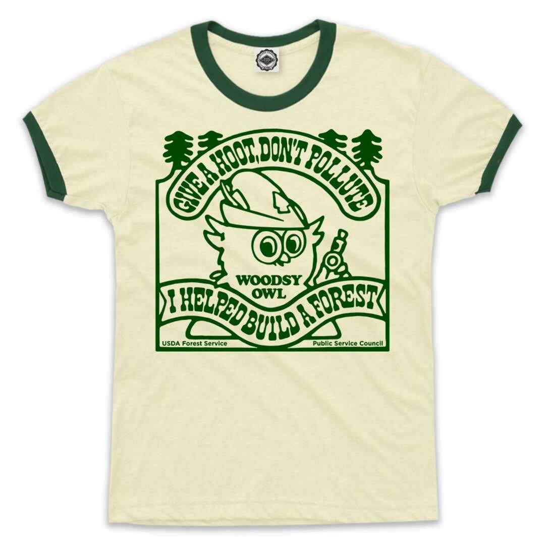 Woodsy Owl "i Helped Build A Forest" Men's Ringer Tee - Etsy