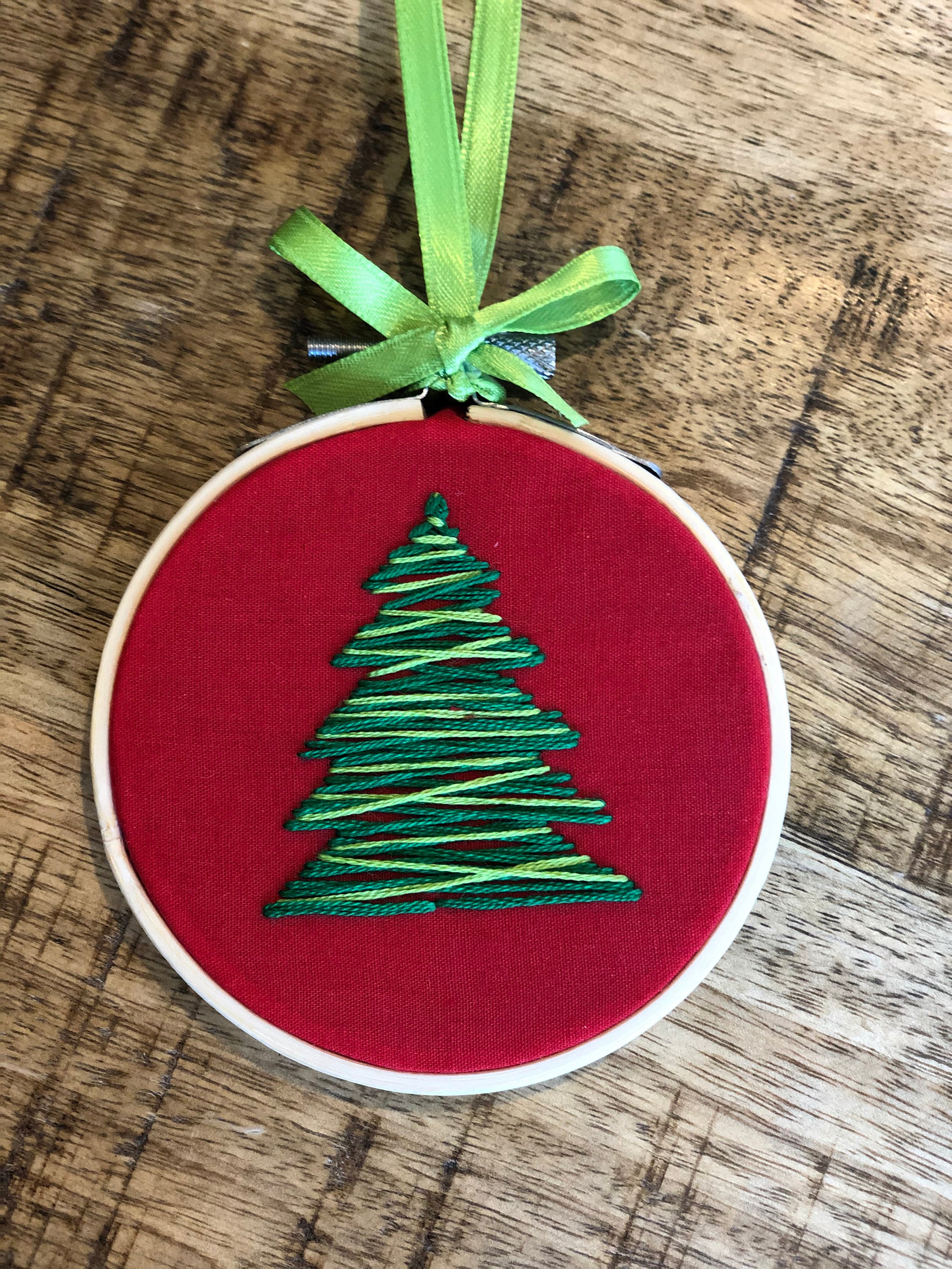 Hand Embroidered Christmas Tree Ornament - Etsy