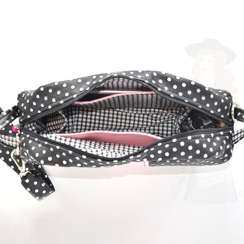 Black and Pink Handbag, Pink Preppy Style Handbag, Black and White ...