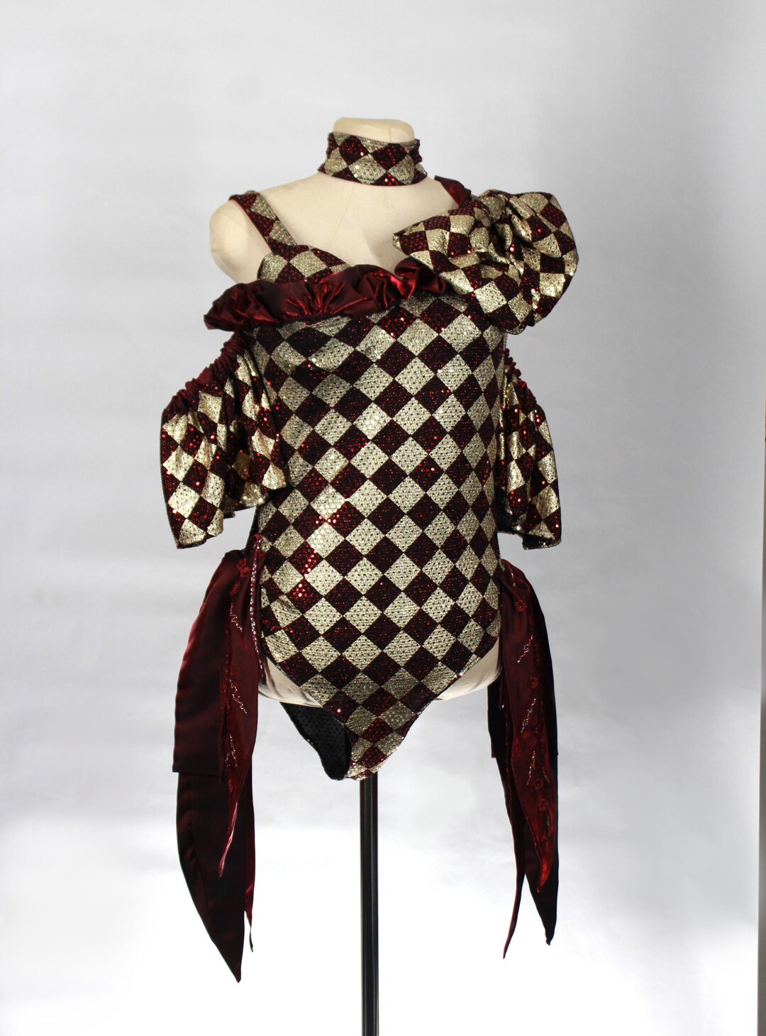Harlequin Clown Leotard, Drag Queen Bodysuit, Sideshow Costume ...
