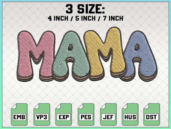 Mama Embroidery Design Instant Download Machine Embroidery Design MM02 ...