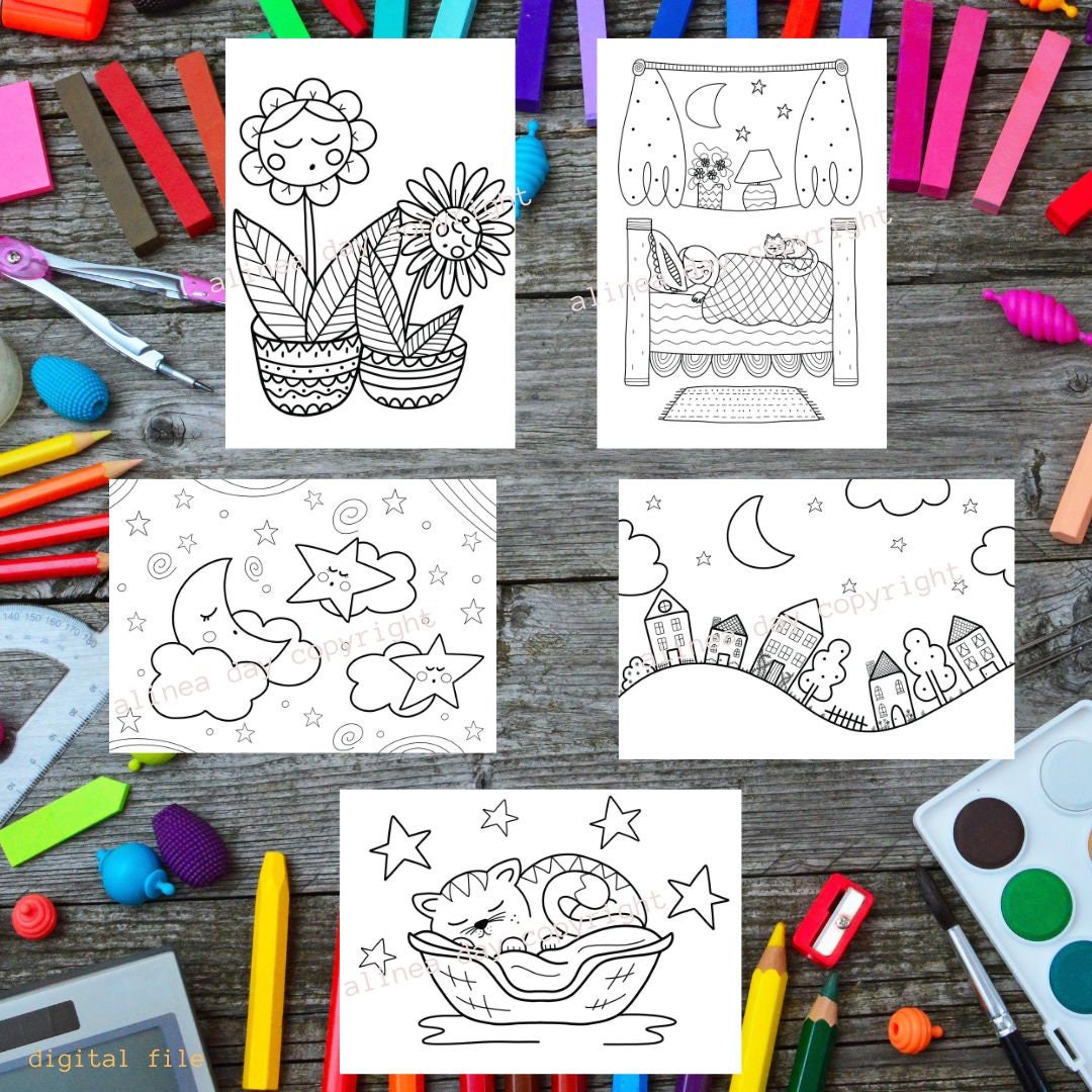 SLEEPYHEAD Printable Coloring Pages - Etsy Australia