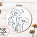 Embroidery Flowers Poppies - PDF Pattern Template ONLY - Hand ...
