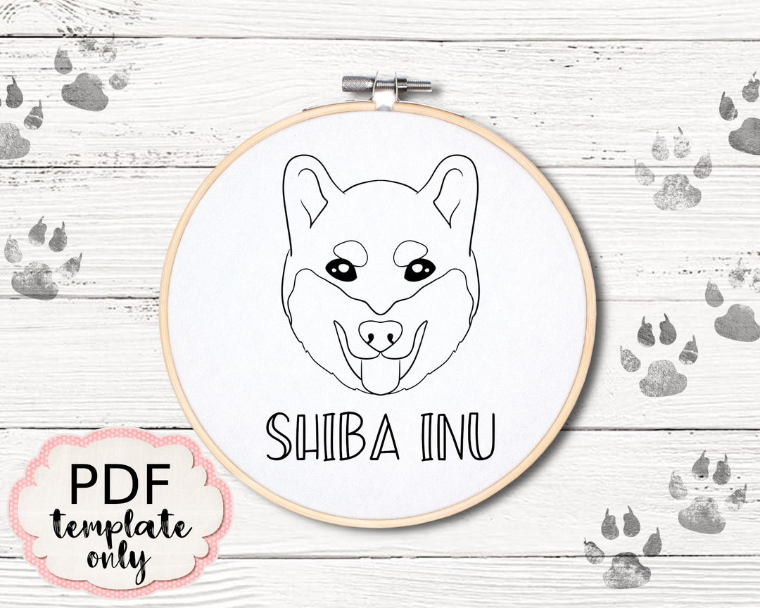Embroidery Dog Shiba Inu PDF Pattern Template ONLY Hand Embroidery Pattern Template - Etsy