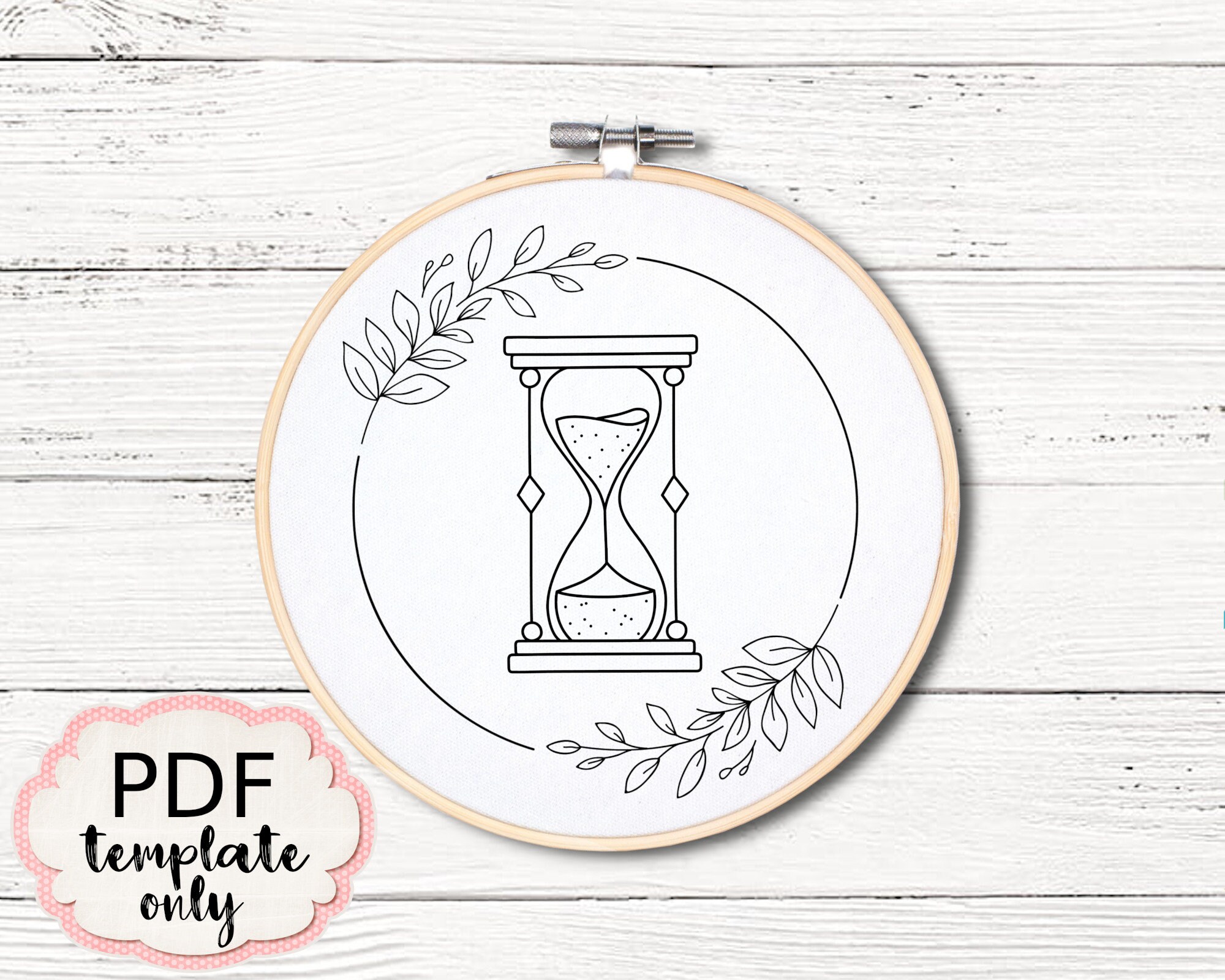 Embroidery Hourglass PDF Pattern Template ONLY Hand - Etsy