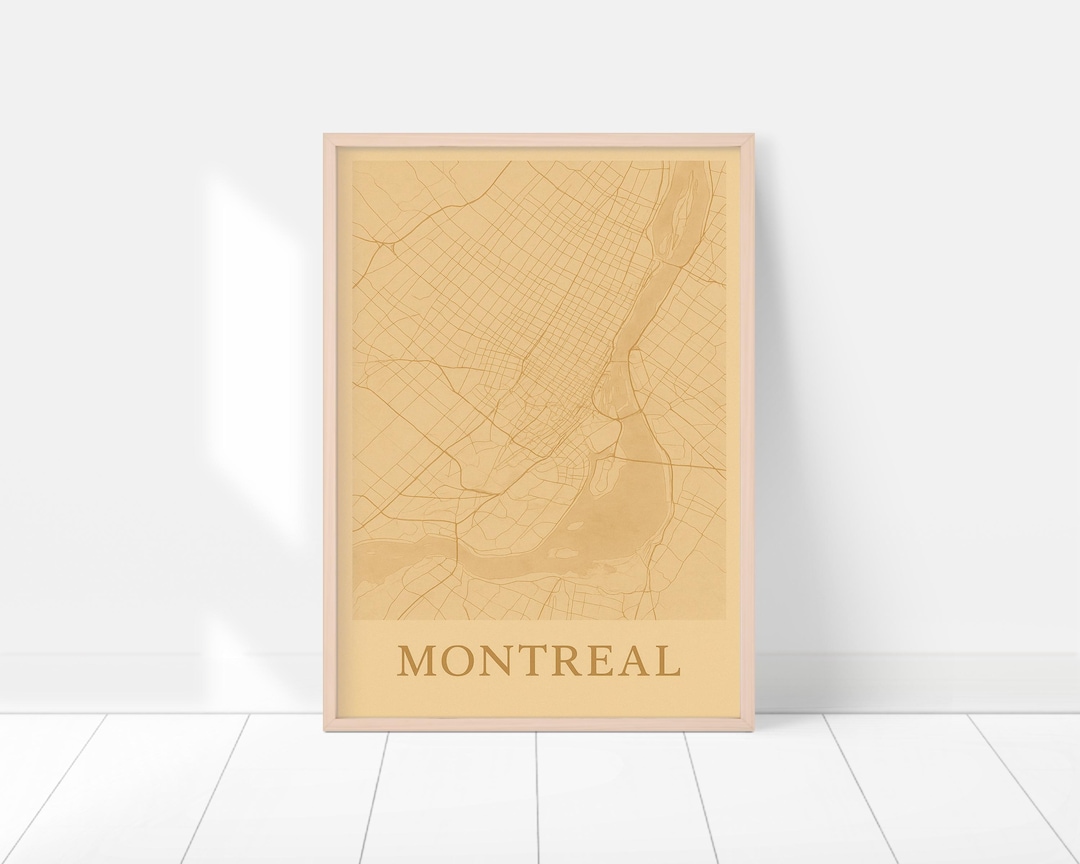 Minimalist Montreal City Map Print – Modern Wall Art | Neutral Street ...