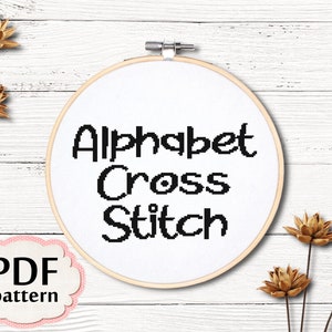 Alphabet Cross Stitch Pattern, Calligraphy Cross Stitch Alphabet ...