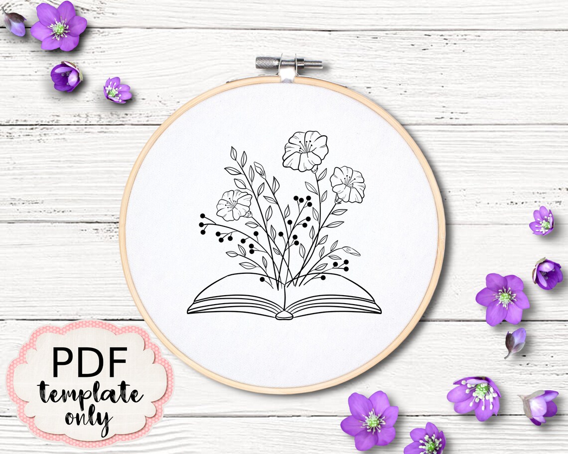Embroidery Book Flowers PDF Pattern Template ONLY Hand Embroidery ...
