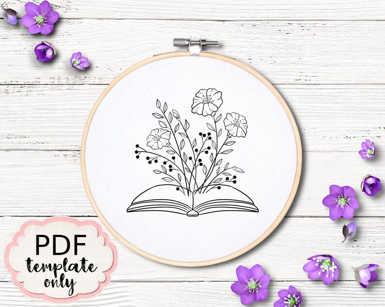 Embroidery Book Flowers PDF Pattern Template ONLY Hand Embroidery ...