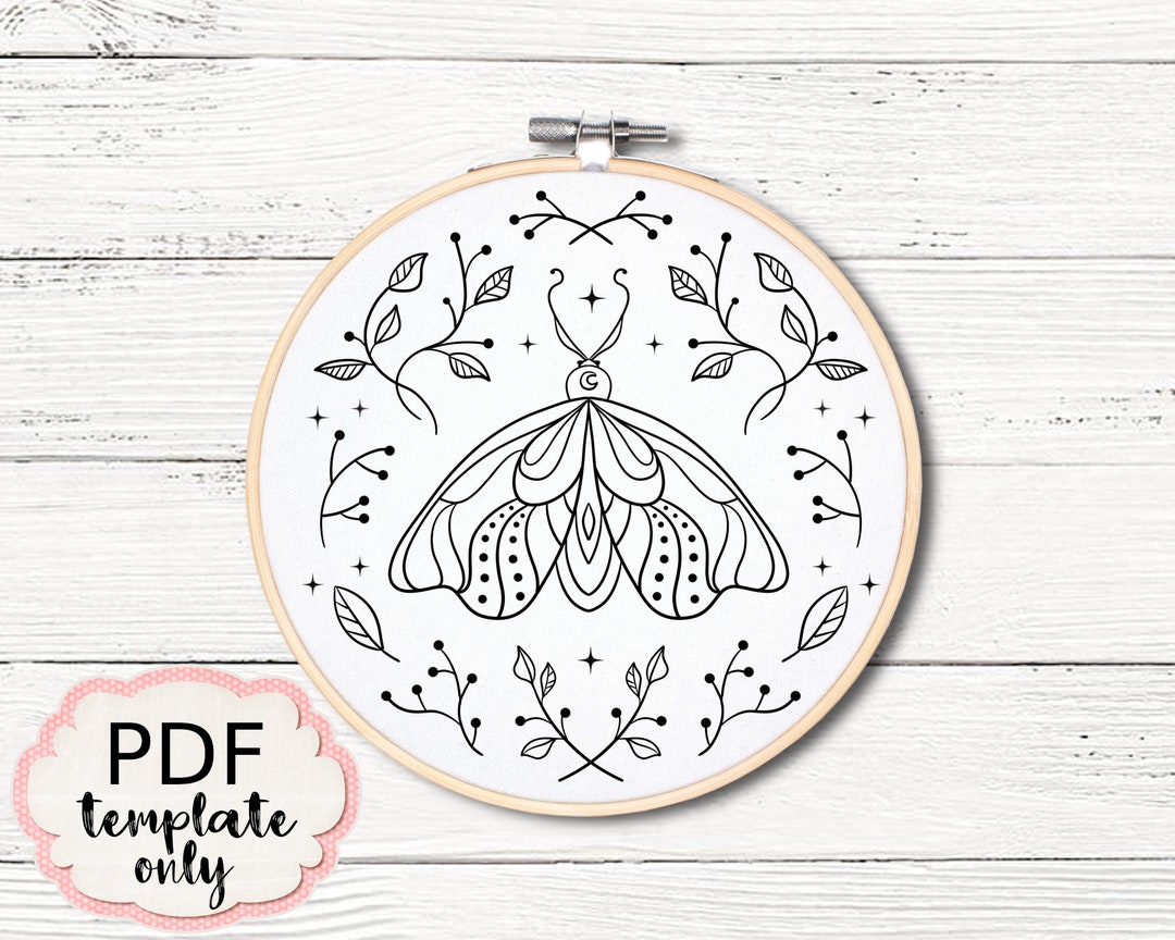 Embroidery Moth - PDF Pattern Template ONLY - Etsy