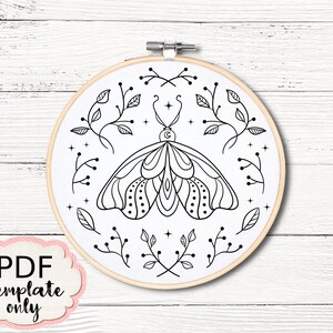 Embroidery Moth - PDF Pattern Template ONLY - Etsy