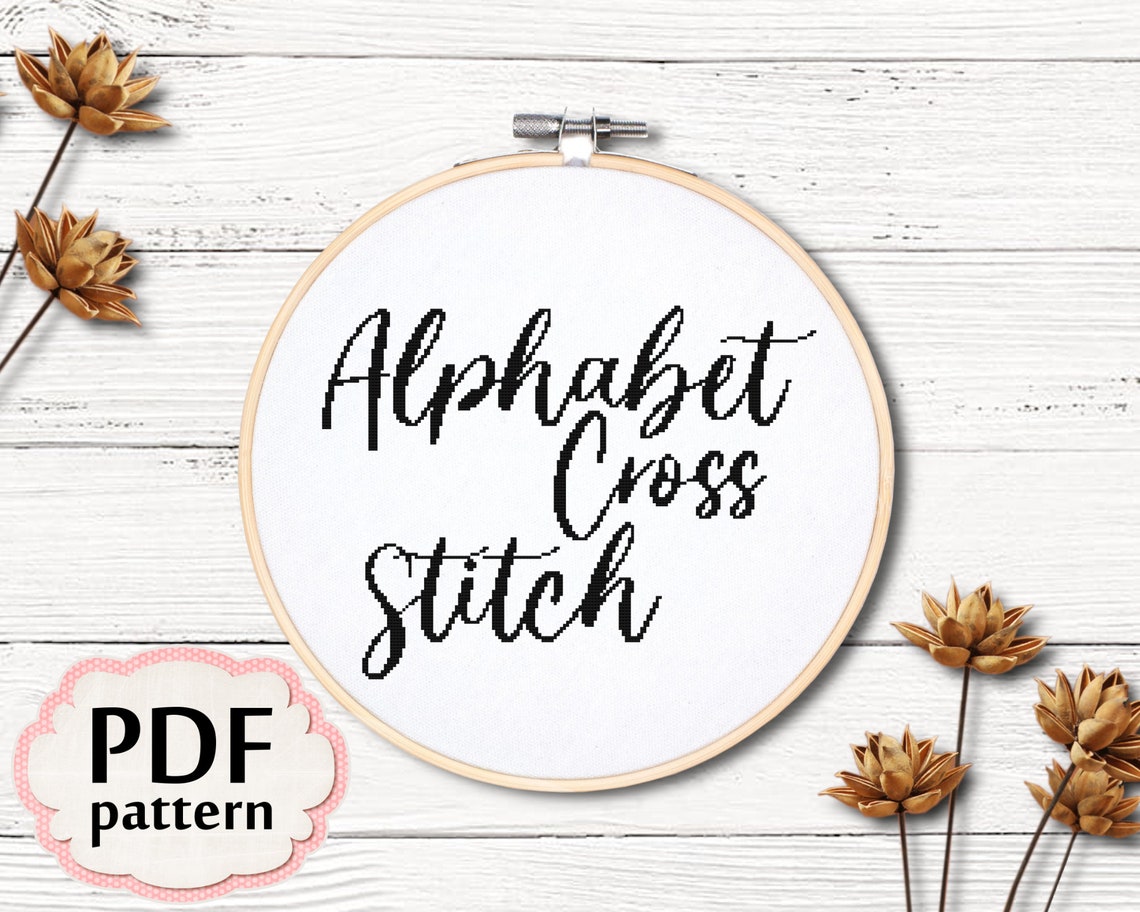 Alphabet Cross Stitch Pattern, Calligraphy Cross Stitch Alphabet ...