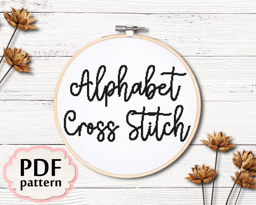 Alphabet Cross Stitch Pattern, Calligraphy Cross Stitch Alphabet ...