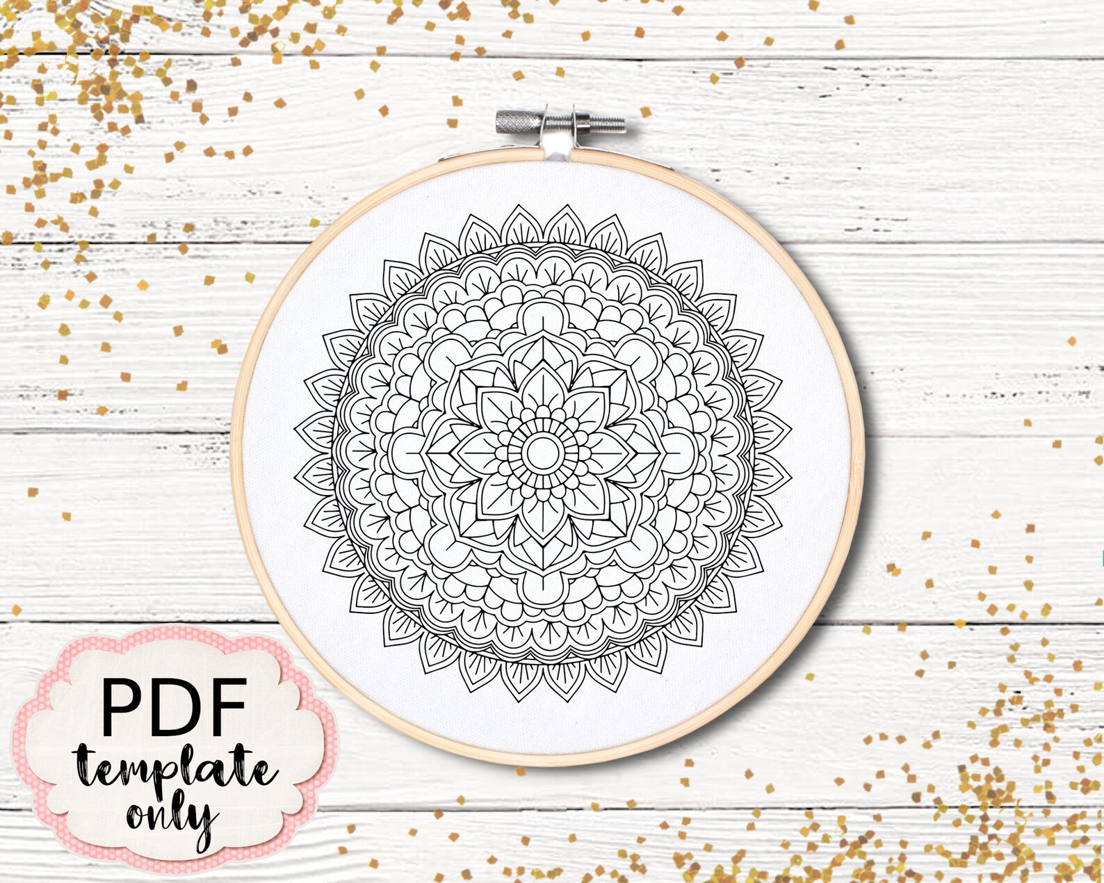 Embroidery Mandala PDF Pattern Template ONLY Hand Embroidery Pattern ...