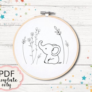 Embroidery Elephant - PDF Pattern Template ONLY - Etsy