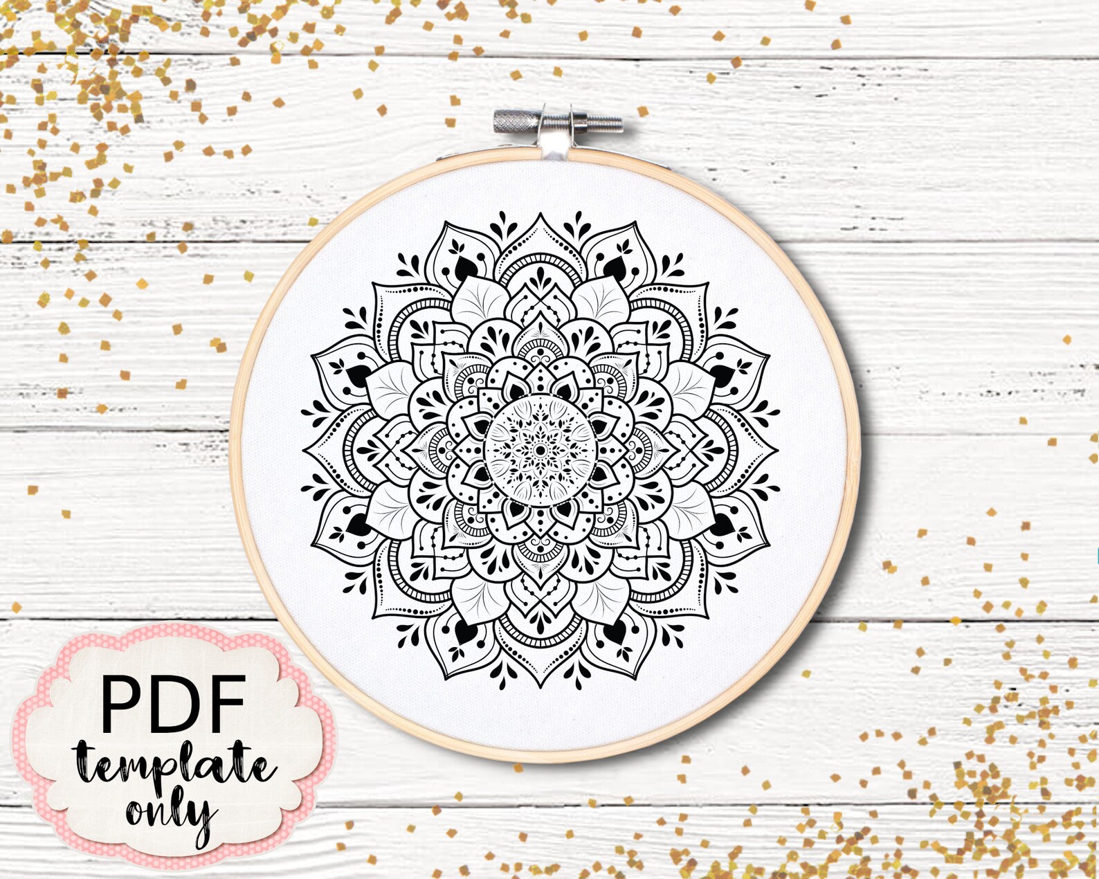 Embroidery Mandala PDF Pattern Template ONLY Hand Embroidery Pattern ...
