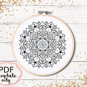 Embroidery Mandala PDF Pattern Template ONLY Hand Embroidery Pattern ...
