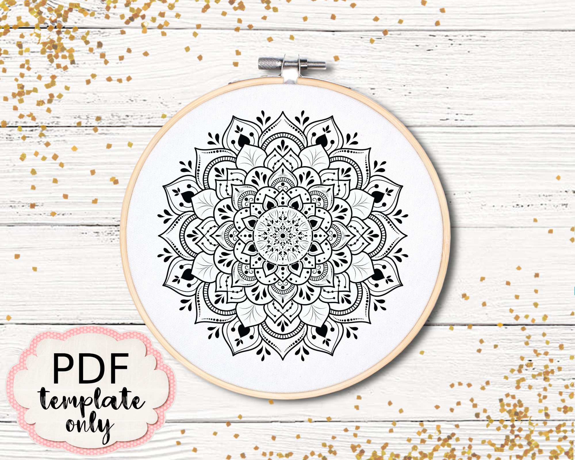 Embroidery Mandala PDF Pattern Template ONLY Hand Embroidery Pattern ...