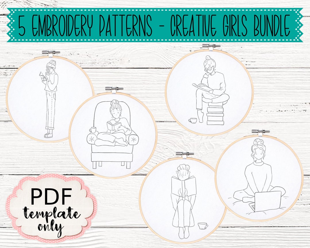 Embroidery Girls Collection - PDF Pattern Template ONLY - Etsy