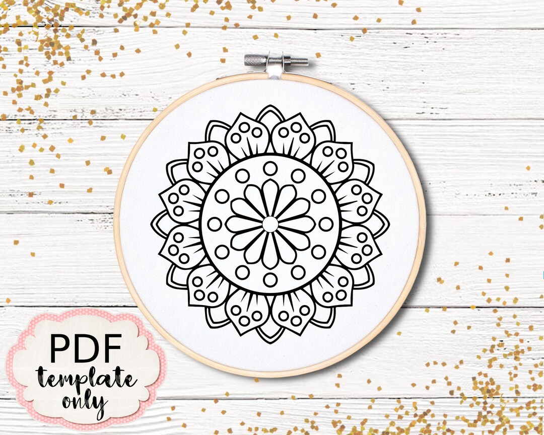 Embroidery Mandala PDF Pattern Template ONLY Hand Embroidery Pattern ...