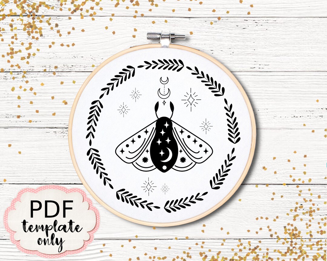 Embroidery Moth PDF Pattern Template ONLY Hand Embroidery - Etsy