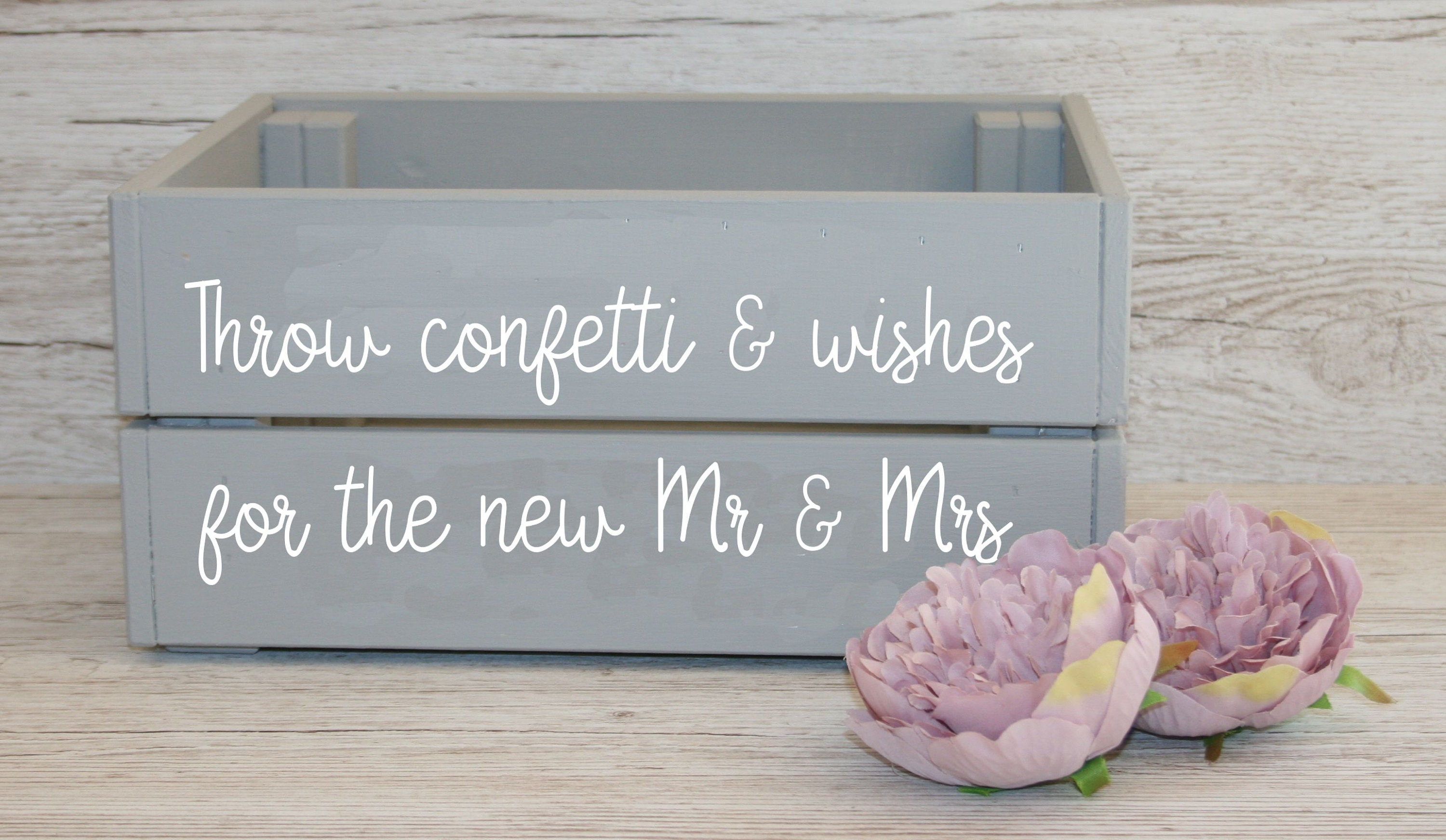 Wedding Confetti Box Crate Throw Confetti & Wishes for the New Mr and ...