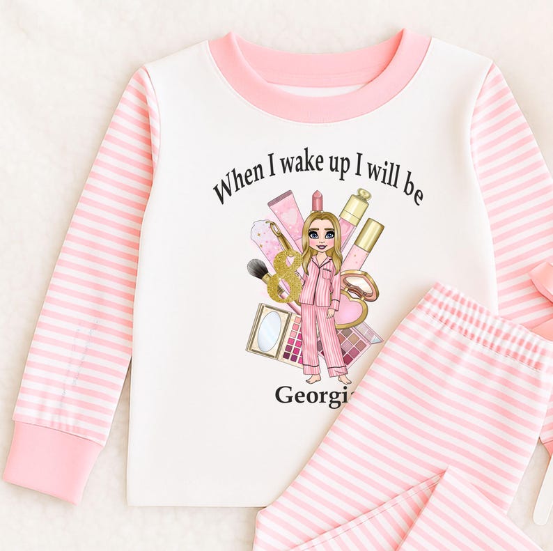 Personalised Make up Dolly ~ Stripe Pyjamas ~ Birthday Pjs When I Wake ...