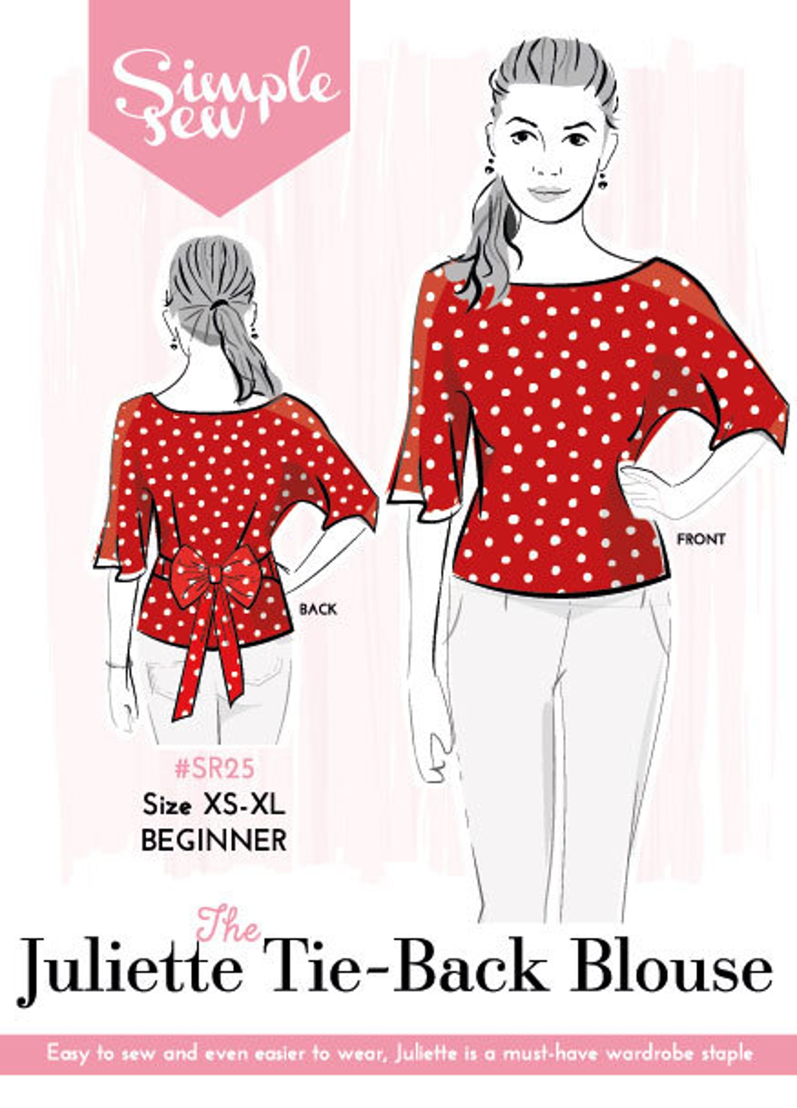 PDF the Juliette Tie Back Blouse Pattern Sizes XS XL - Etsy