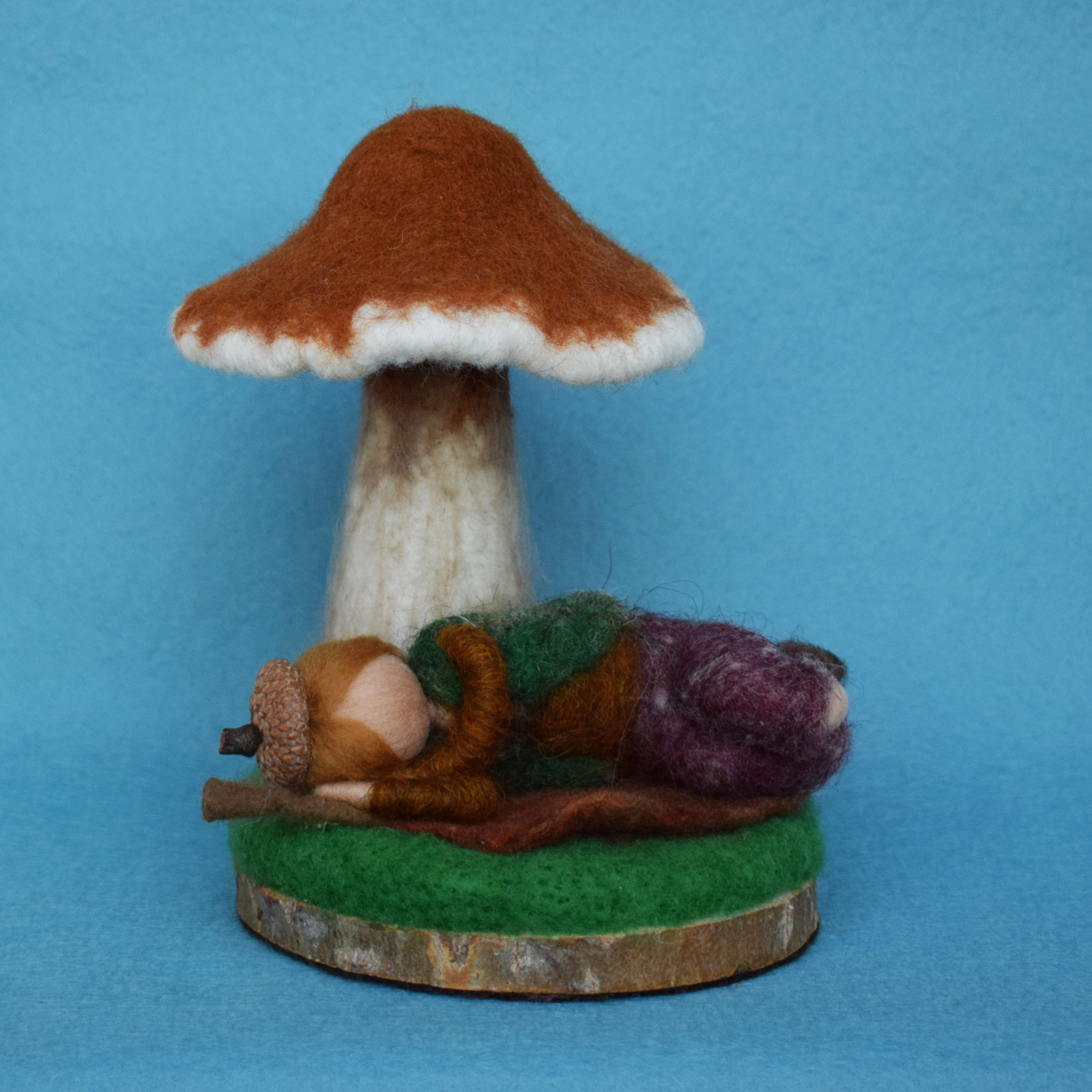 Wool Elf, Waldorf Inspired Elf, Elf Falling With Leave, Brown Elf ...