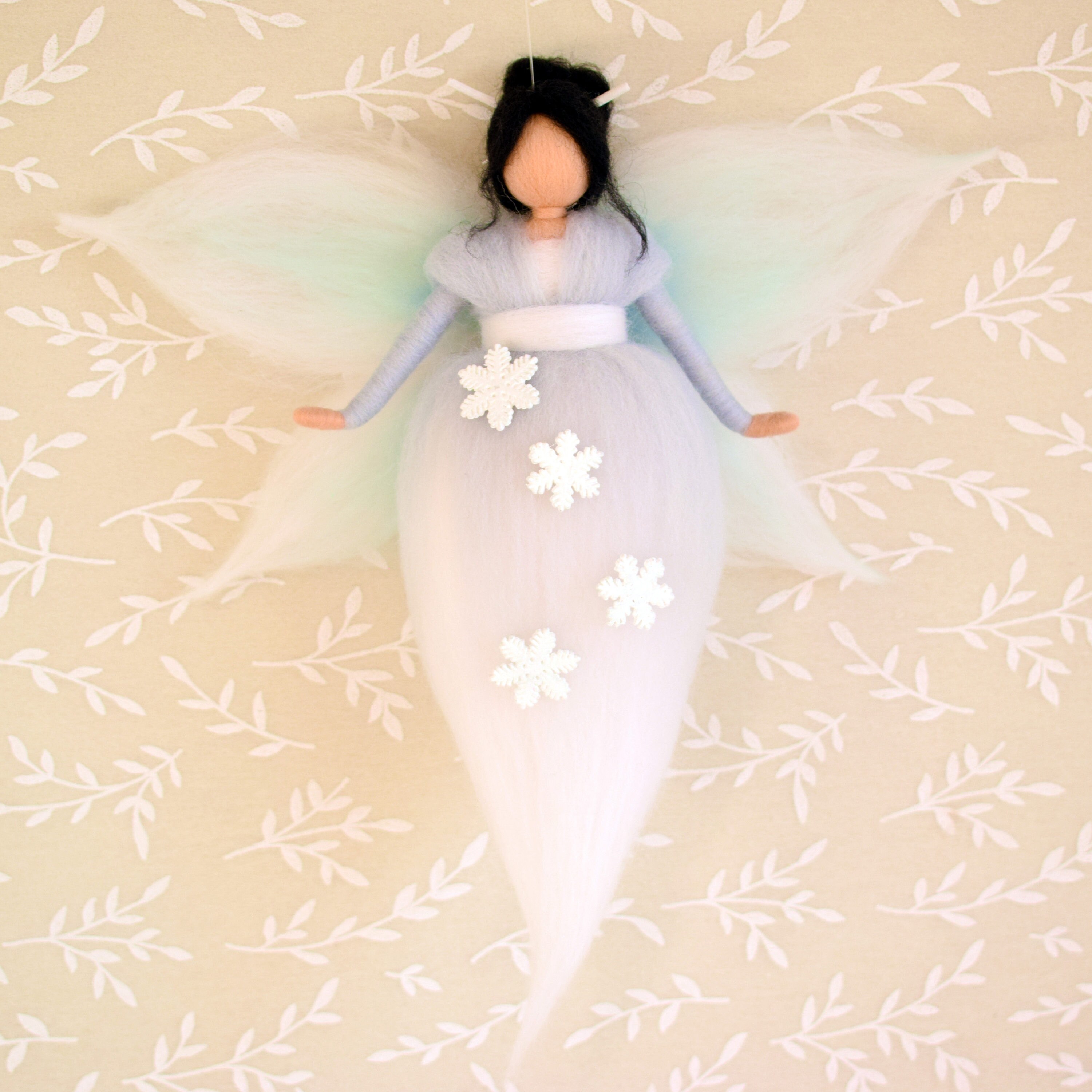 Waldorf Fairy Winter Table Fairy Asian Fairy White and Blue - Etsy