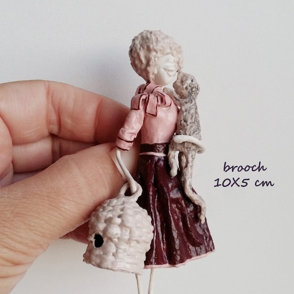 Paper Mache Brooch - Etsy